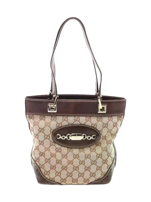 Gucci 2000s Logo-pattern Tote Bag - Brown