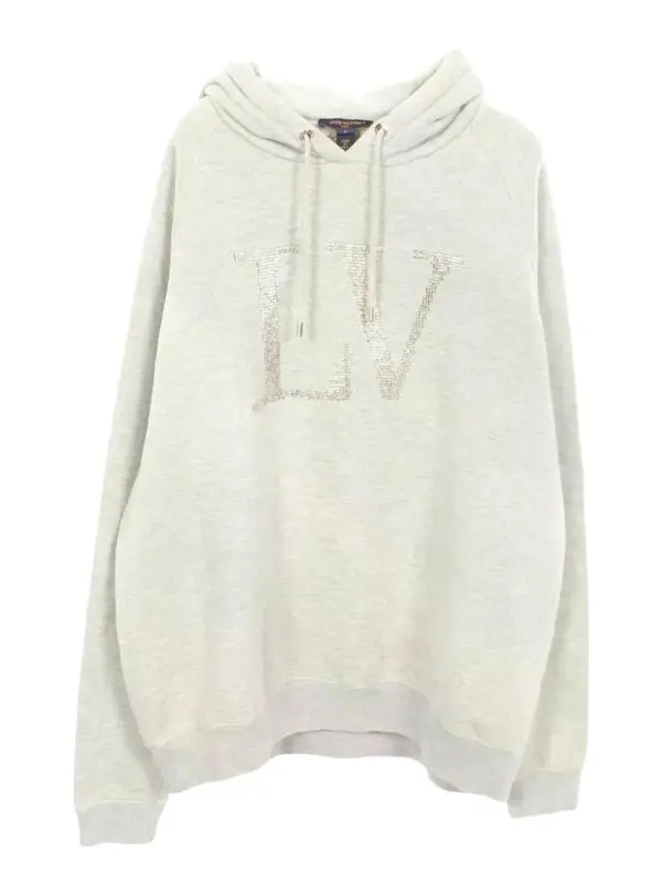 LOUIS VUITTON Rhinestone Logo Hoodie - Grey