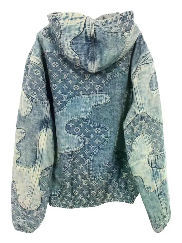 LOUIS VUITTON X Nigo 2010s Monogram Patchwork Denim Jacket - Blue