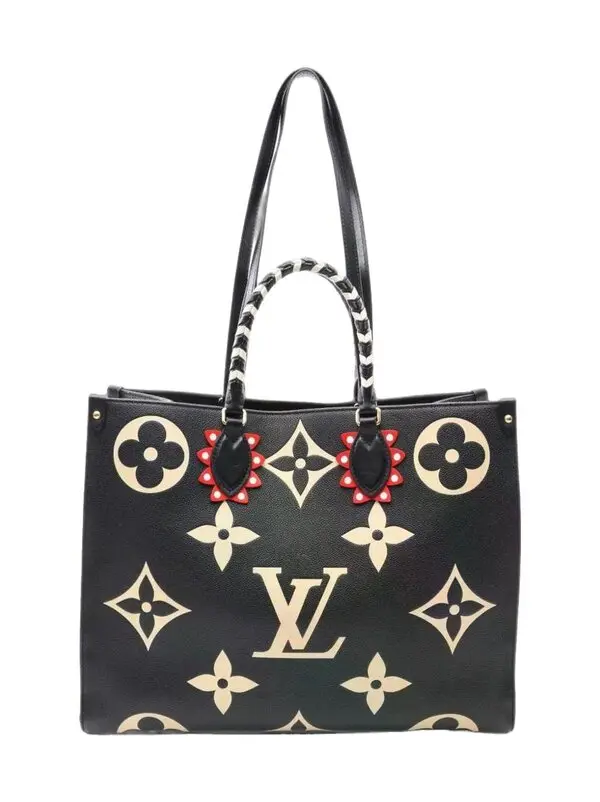 LOUIS VUITTON Onthego Gm Monogram Empreinte Leather Tote Bag - Black