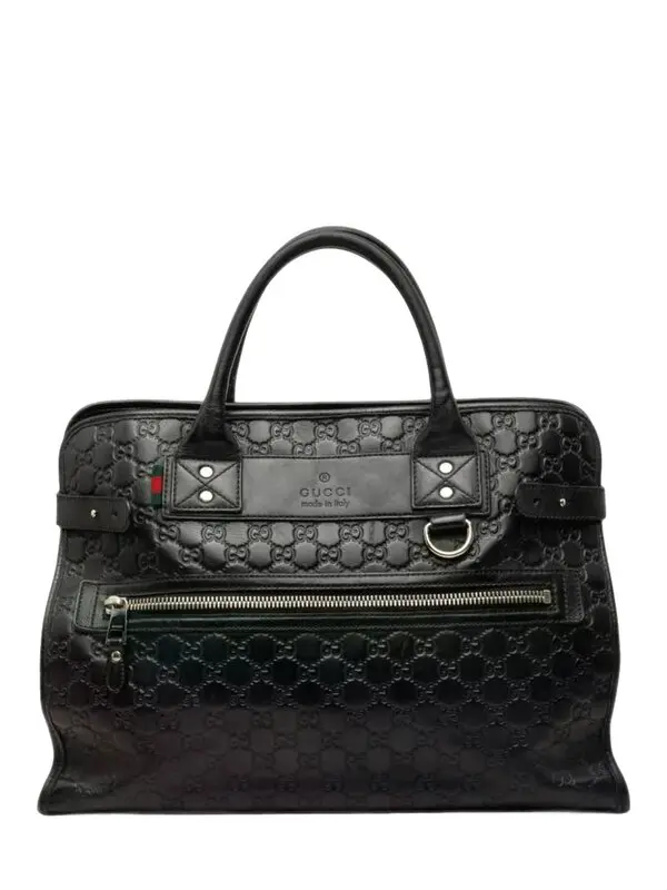 Gucci Embossed Leather Business Bag - Black