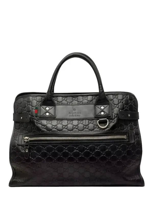 Gucci Embossed Leather Business Bag - Black