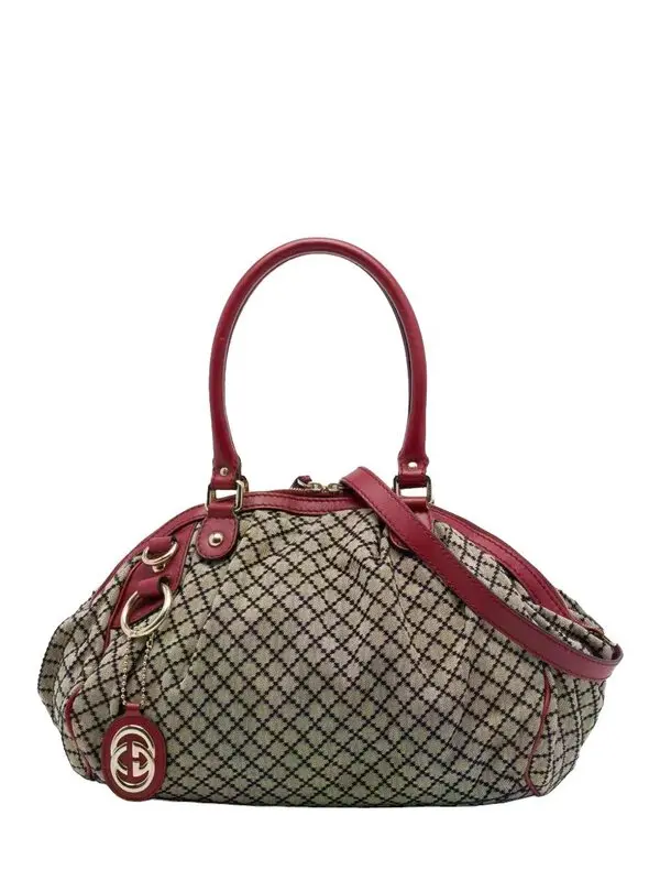 Gucci Diamante Canvas Sukey Satchel - Neutrals