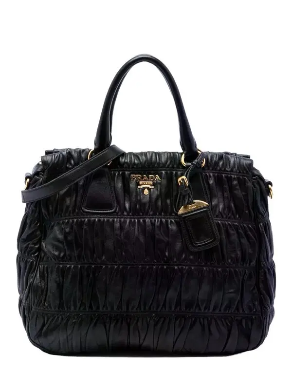 Prada 2010-2026 Nappa Gaufre Satchel - Black