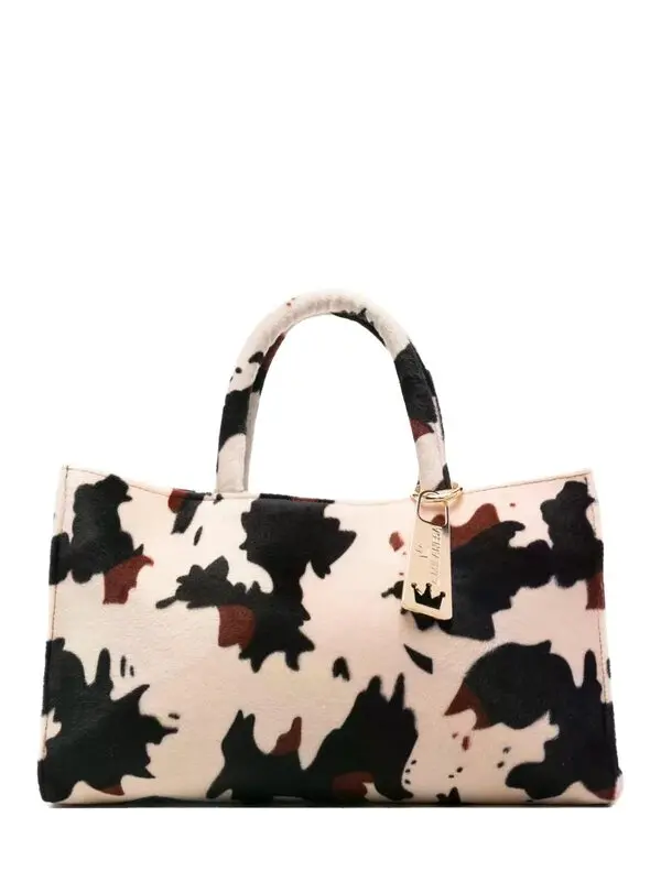 LA MILANESA Michep Cow-print Tote Bag - Neutrals