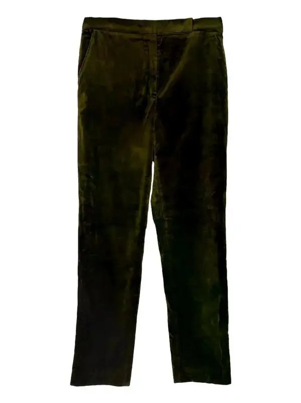 Max Mara Straight-leg Velvet Trousers - Green