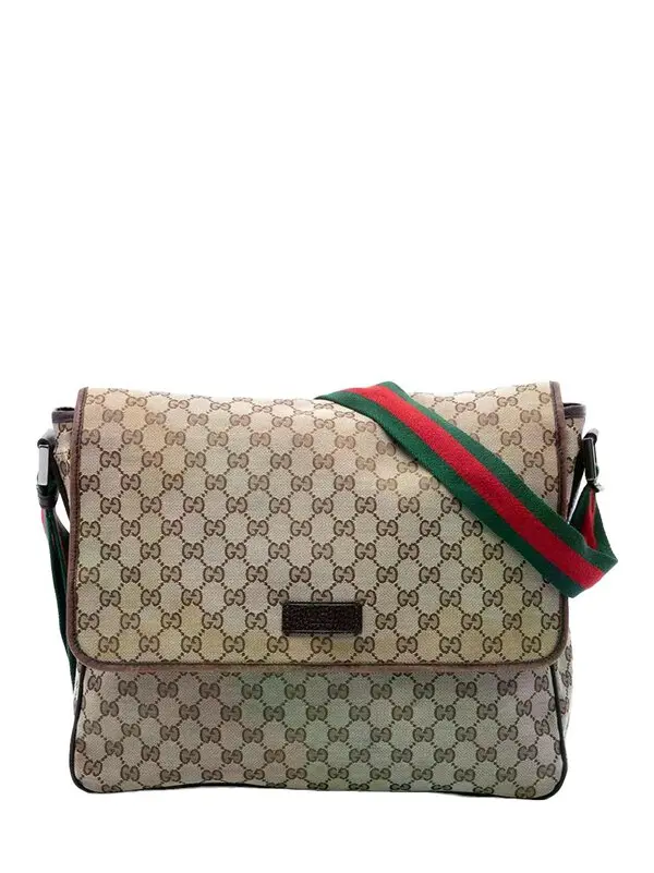 Gucci Gg Canvas Web Flap Messenger Bag - Neutrals