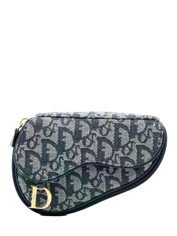 Dior 2000 Diorissimo Canvas Saddle Pouch - Blue