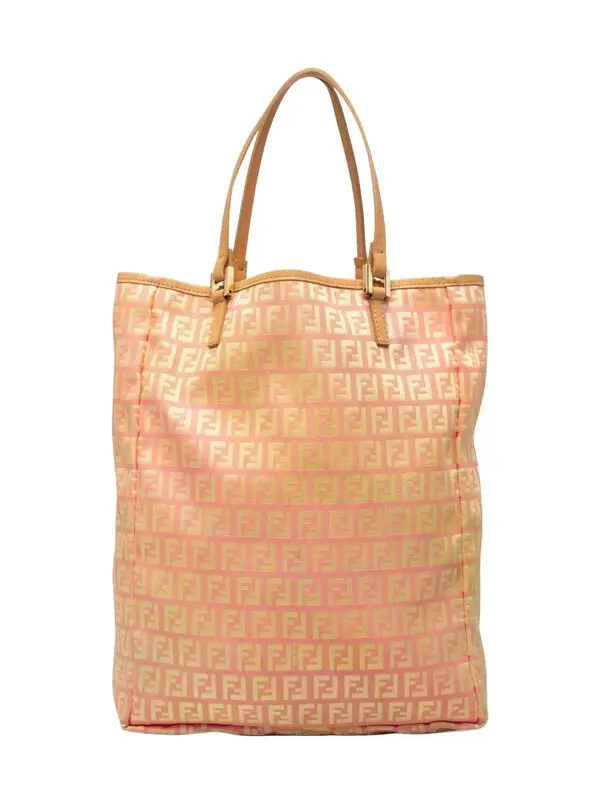 Fendi Zucchino Canvas Vertical Tote Bag - Pink