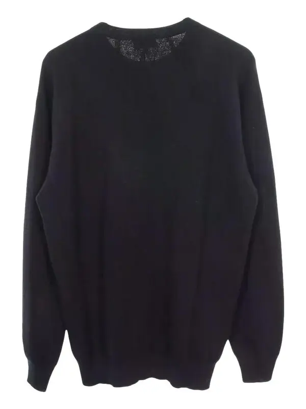 Giorgio Armani Logo Pattern Crew Neck Sweater - Blue