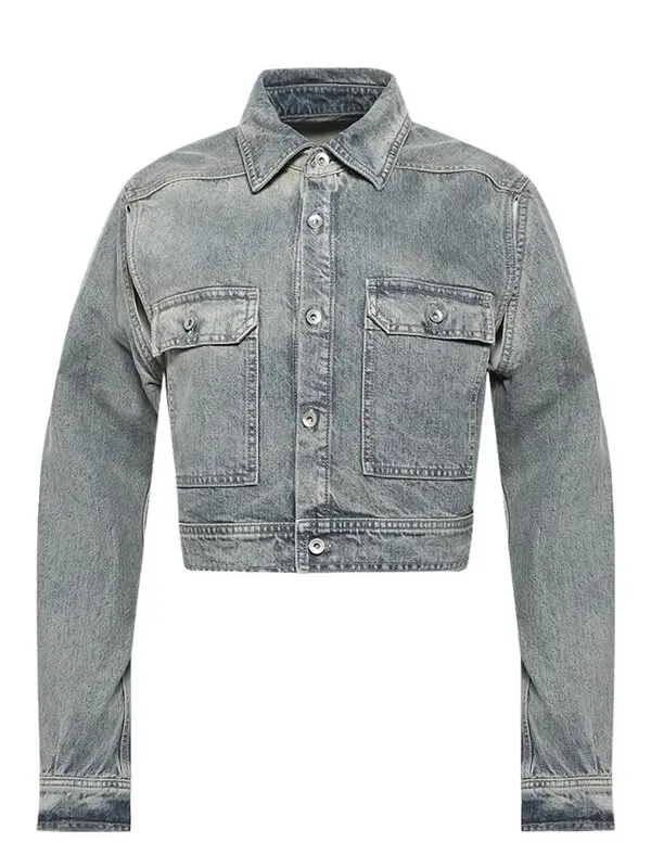 Rick Owens Cropped Outershirt Mineral Indigo - Blue