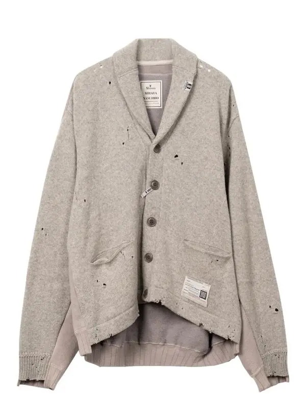 Mihara Yasuhiro Combined Knit Cardigan - Gray