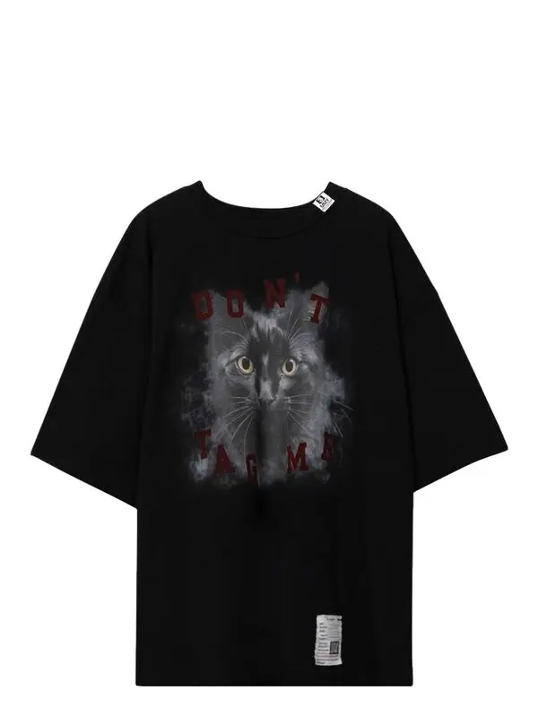 Mihara Yasuhiro Cat Printed Tee - Black