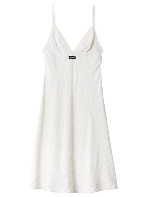 Miu Miu Cady Eyelet Lace Dress - White