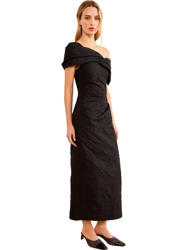 Ulla Johnson Violeta Off The Shoulder Cloque Dress - Noir