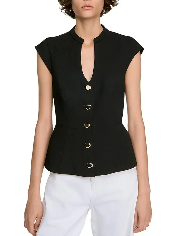Sandro Britty Peplum Top - Black