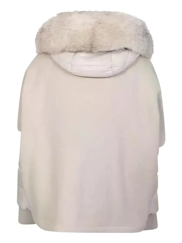 MOORER Pegaso Hooded Jacket With Fur Trim - Neutrals