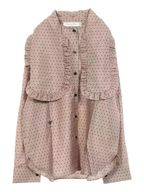 Dior 2010s Polka-dot Ruffled Blouse - Neutrals