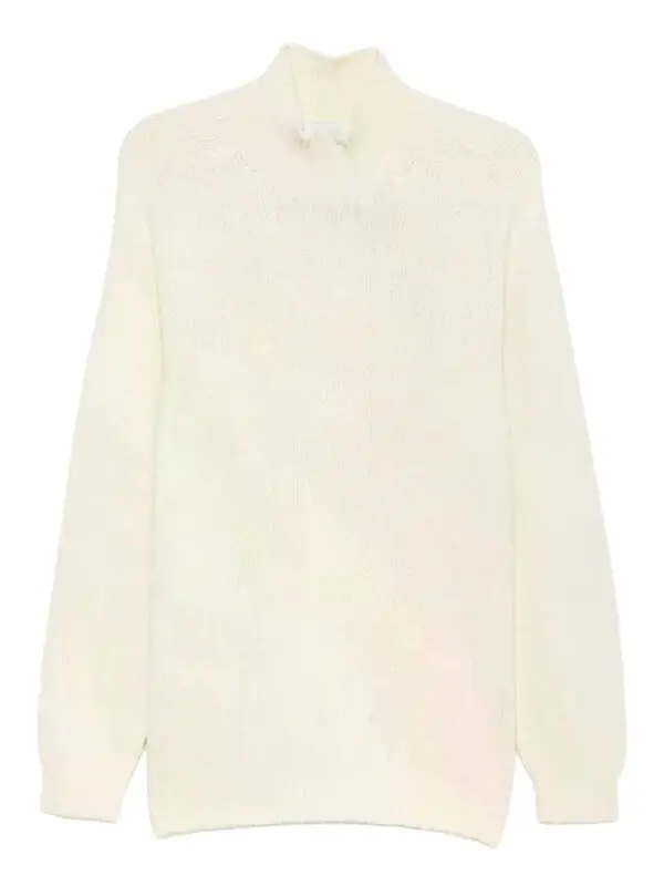 SCAGLIONE High-neck Raglan-sleeve Sweater - Neutrals