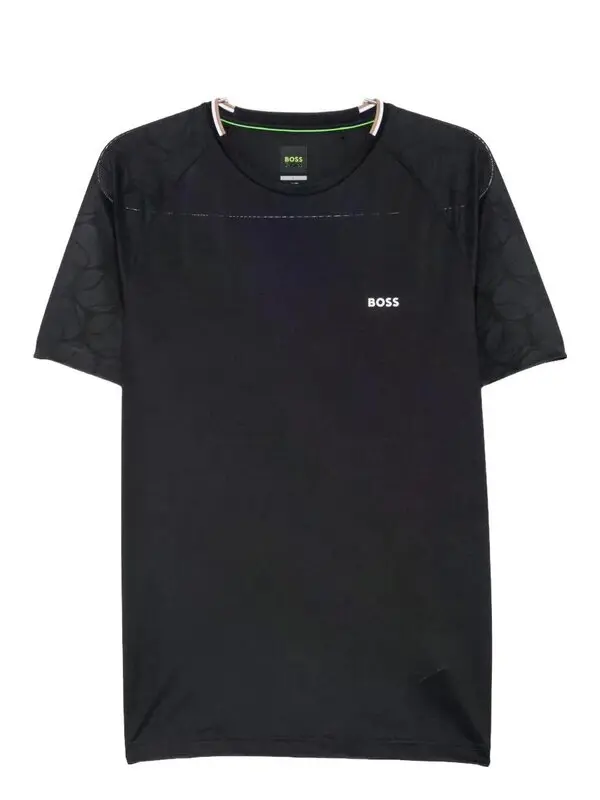 BOSS Logo-print Raglan-sleeve T-shirt - Blue
