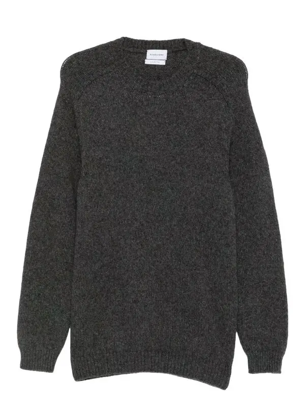 SCAGLIONE Ribbed-knit Raglan-sleeve Sweater - Grey
