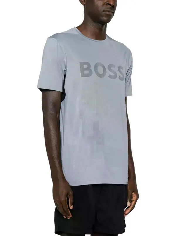 BOSS Logo-print Short-sleeve T-shirt - Grey