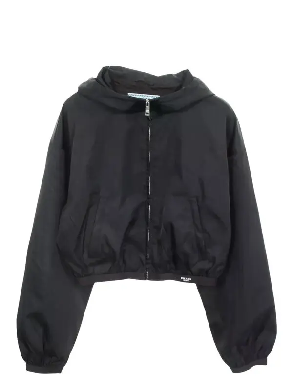 Prada Hooded Zip-up Jacket - Black