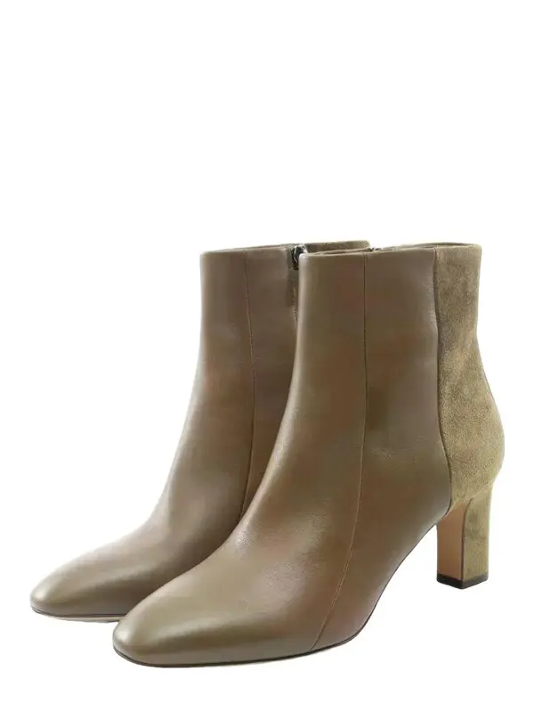 FERRAGAMO Panelled Leather Ankle Boots - Brown