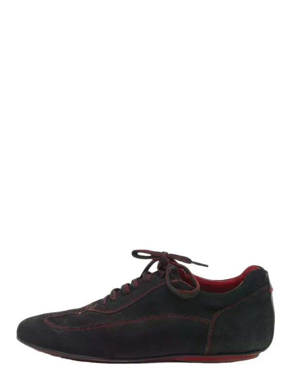 Carolina Herrera Suede Lace-up Sneakers - Black