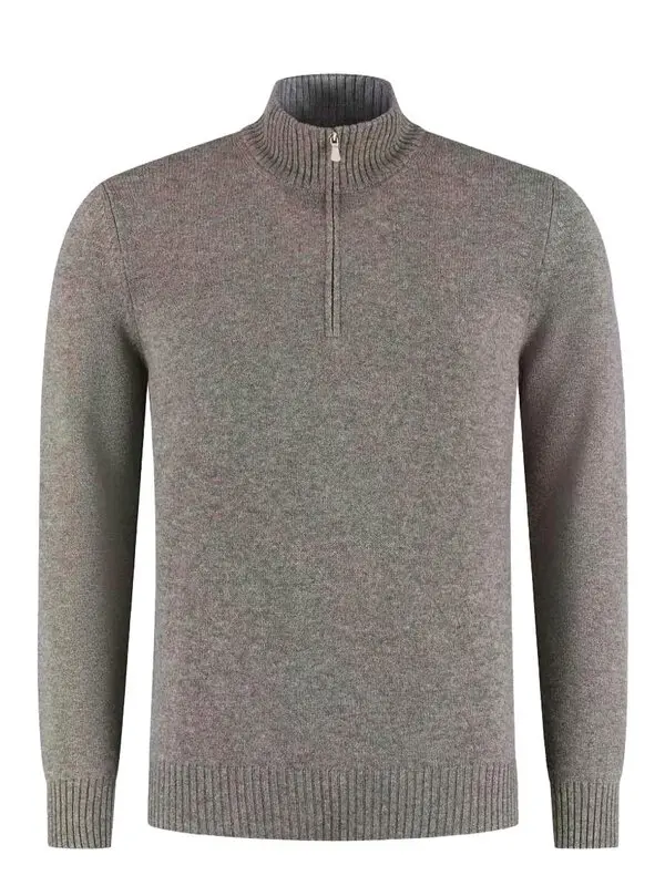 GRAN SASSO Half-zip Sweater - Brown
