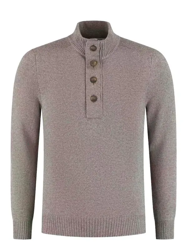 GRAN SASSO High Neck Button-fastening Sweater - Brown