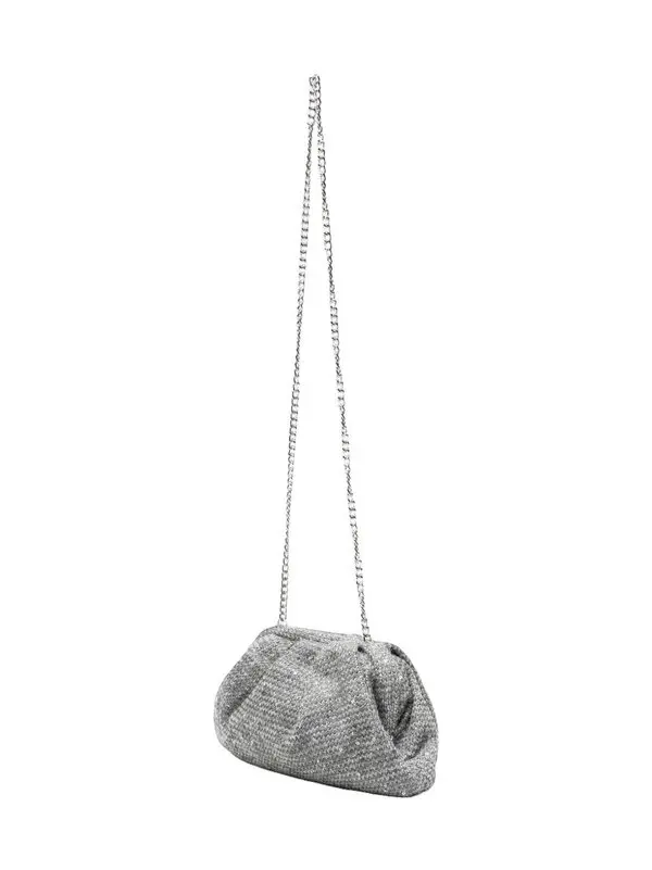 LA MILANESA Sequin Embellished Knitted Clutch Bag - Grey