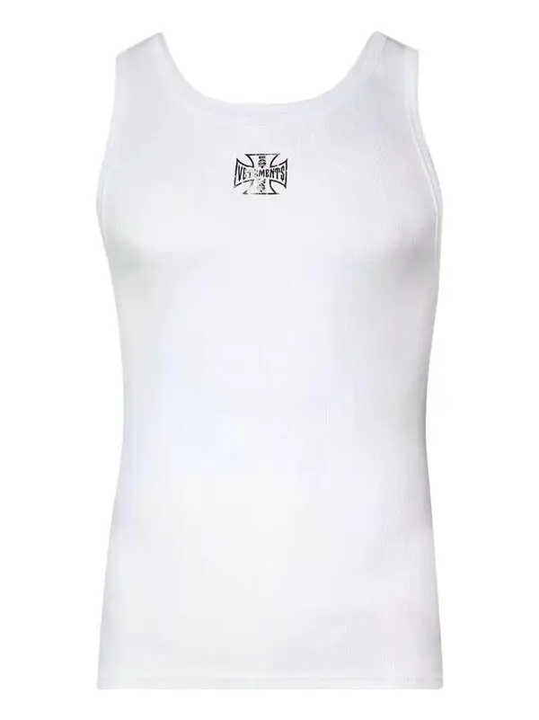 Vetements Biker Cross Logo-print Tank Top - White