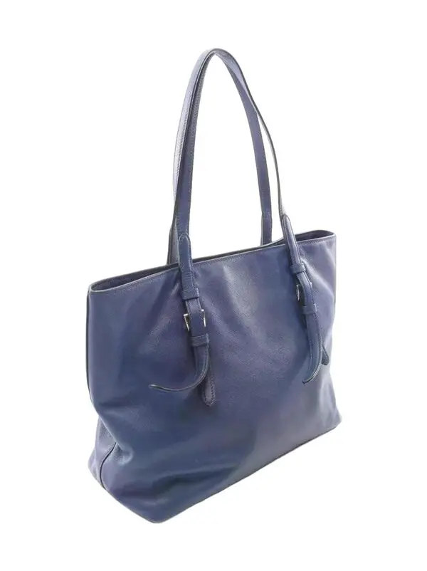 Prada 2000s Triangle Logo Tote Bag - Blue