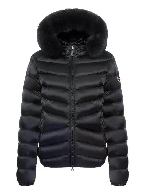 COLMAR Quilted Jacket With Faux-fur Trim - Black
