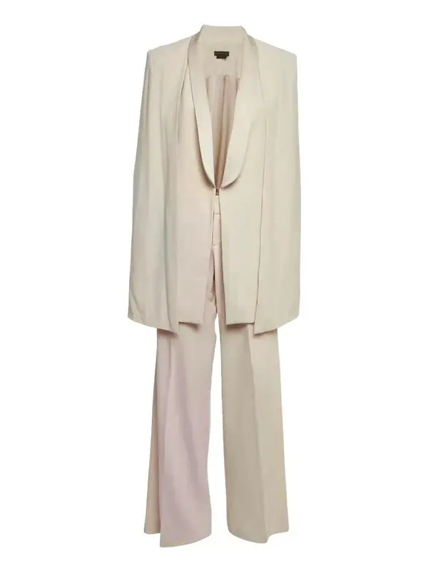 Alice + Olivia Tailored Cape And Wide-leg Trouser Set - Neutrals