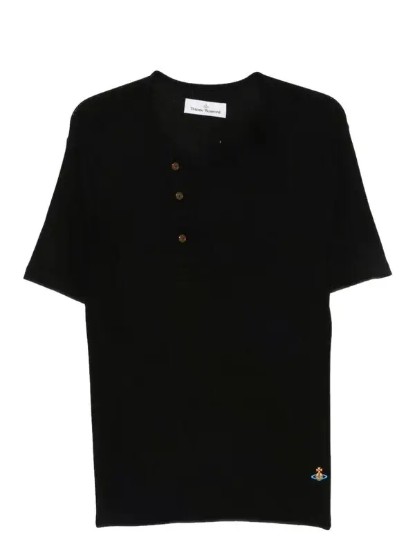 VIVIENNE WESTWOOD Orb Asymmetric-neck T-shirt - Black
