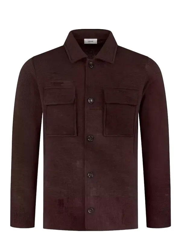 LARDINI Knitted Flap-pocket Jacket - Red