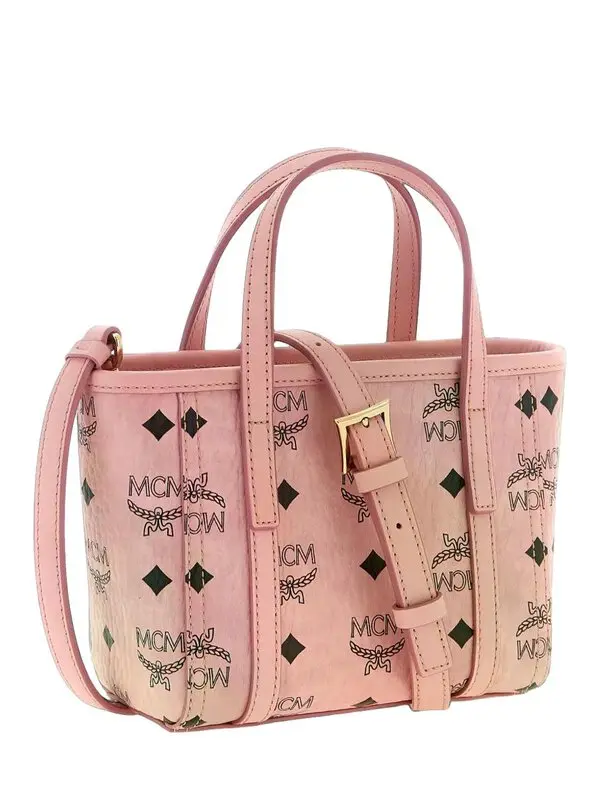 Mcm Toni Visetos Monogram Top-zip Tote Bag - Pink