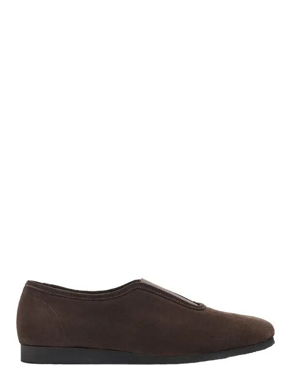 NAGUISA Saturia Suede Slip-on Shoes With Wedge Heel - Brown