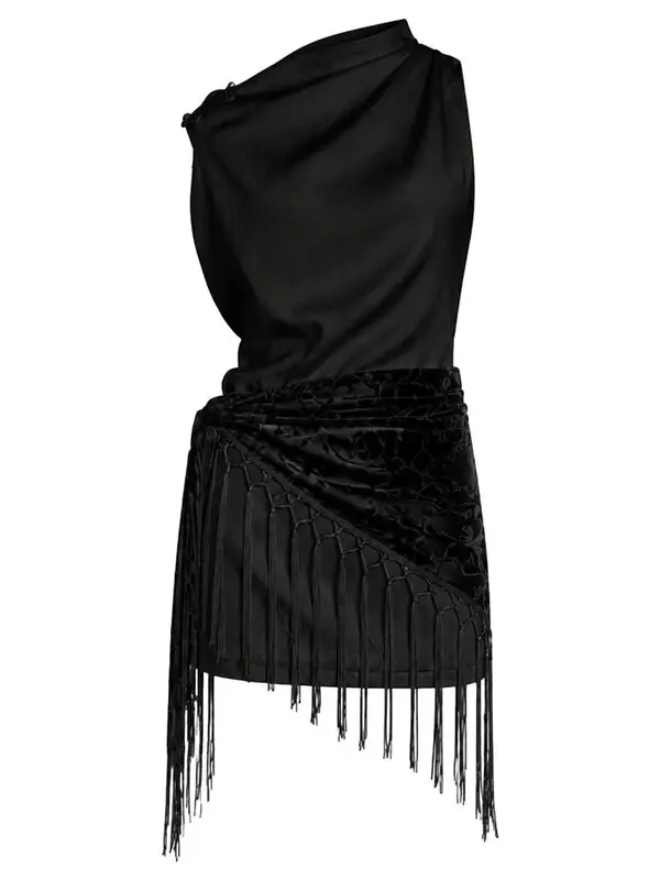 TOHEN Manon Scarf Mini Dress - Black