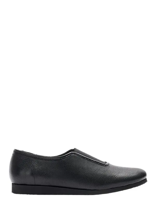 NAGUISA Saturia Wild Glossy Goatskin Leather Shoes - Black