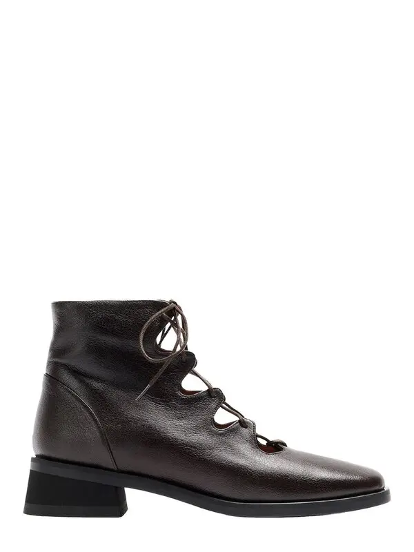 NAGUISA Emilia Lace-up Ankle Boots - Brown