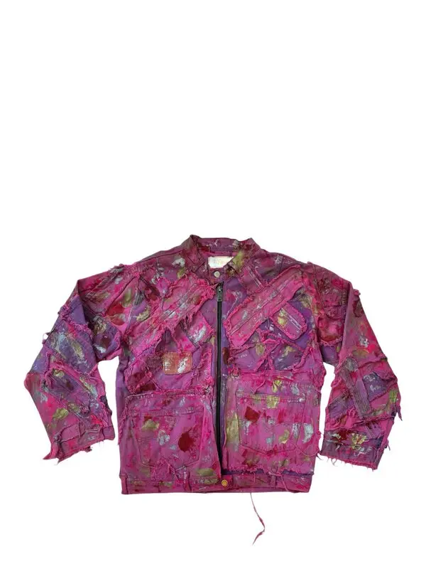 ZASTASTUDIO Wearable Ruins Shredded Denim Jacket - Pink