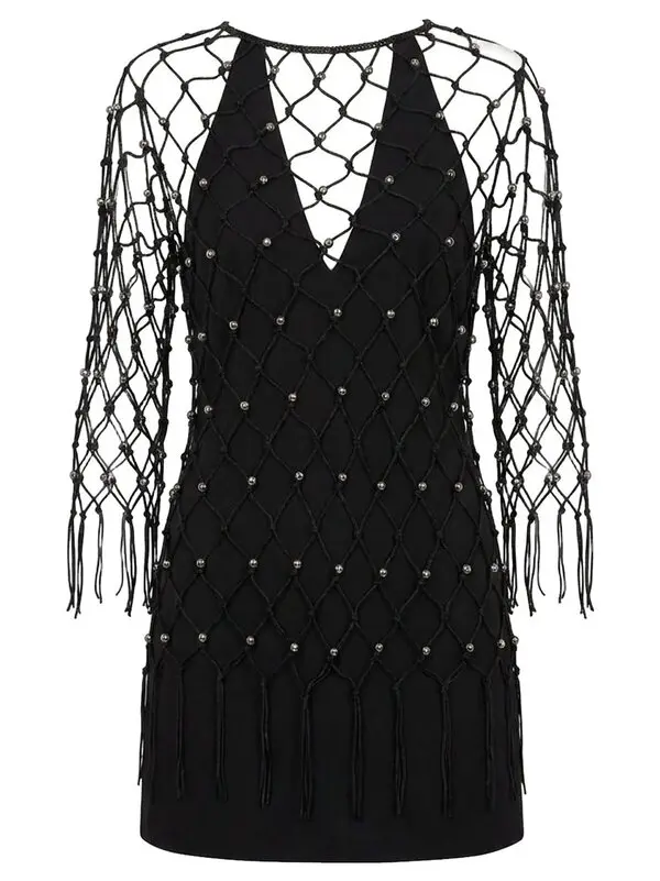 TOHEN Manon Beaded Mini Dress - Black