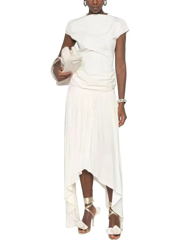 Magda Butrym Draped Cap-sleeve Blouse - Neutrals