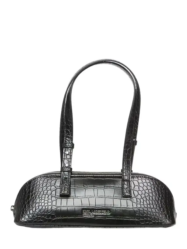 Karl Lagerfeld Croc-effect Shoulder Bag - Black