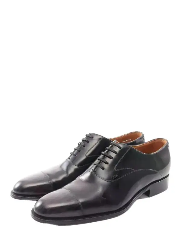Dior Leather Cap Toe Oxford Shoes - Black