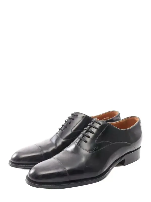 Dior Leather Cap Toe Oxford Shoes - Black