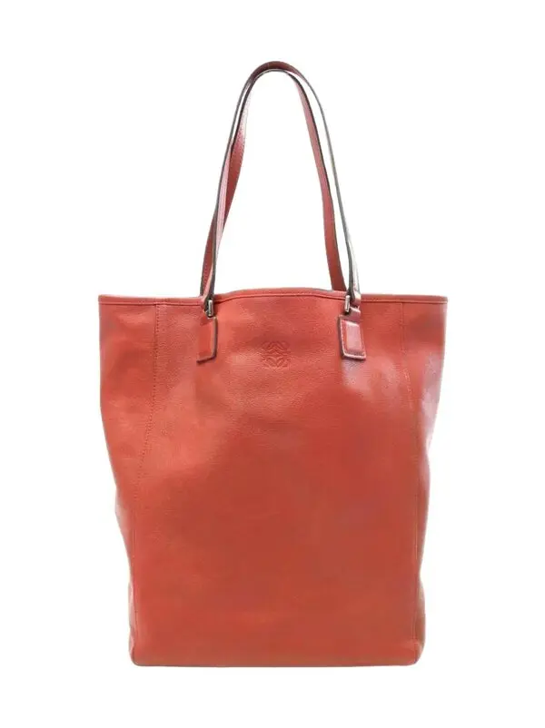 Loewe 2010s Anagram Leather Tote Bag - Red